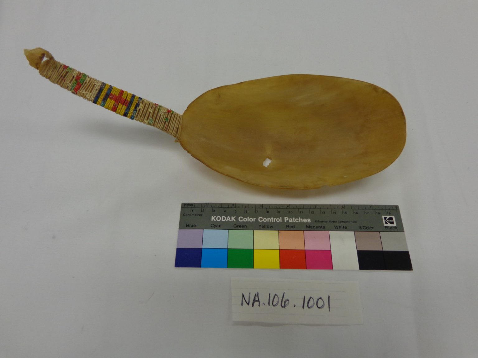 Museum Minute: horn spoon exemplies quill work - Plains Indian Museum