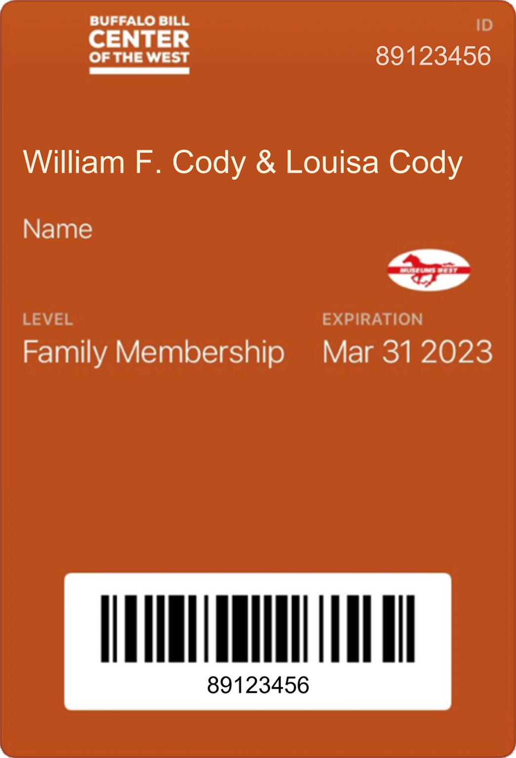 Digital Membership cards - Buffalo Bill Center of the West